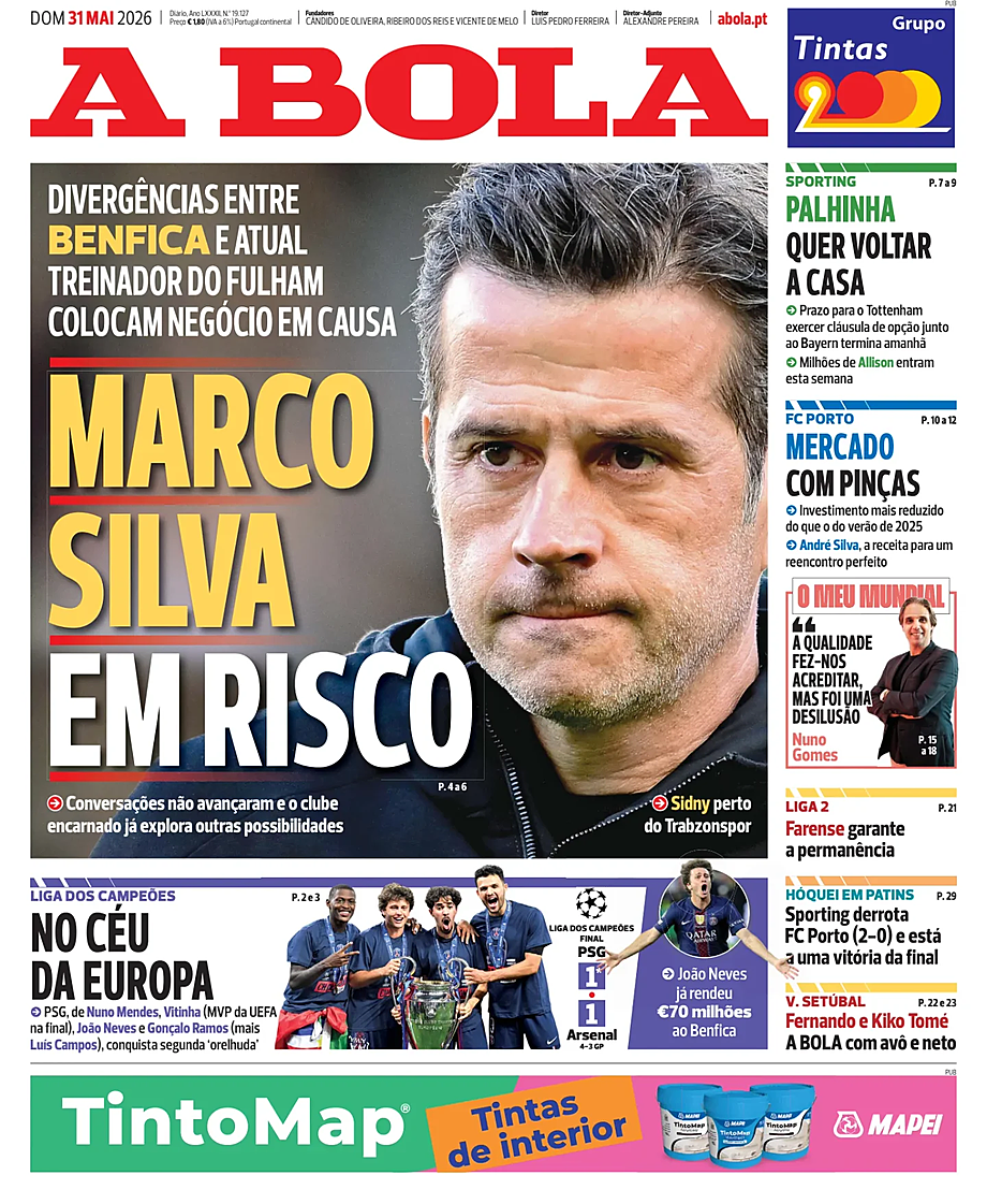 Capa de A Bola de Hoje - Títulos e Notícias