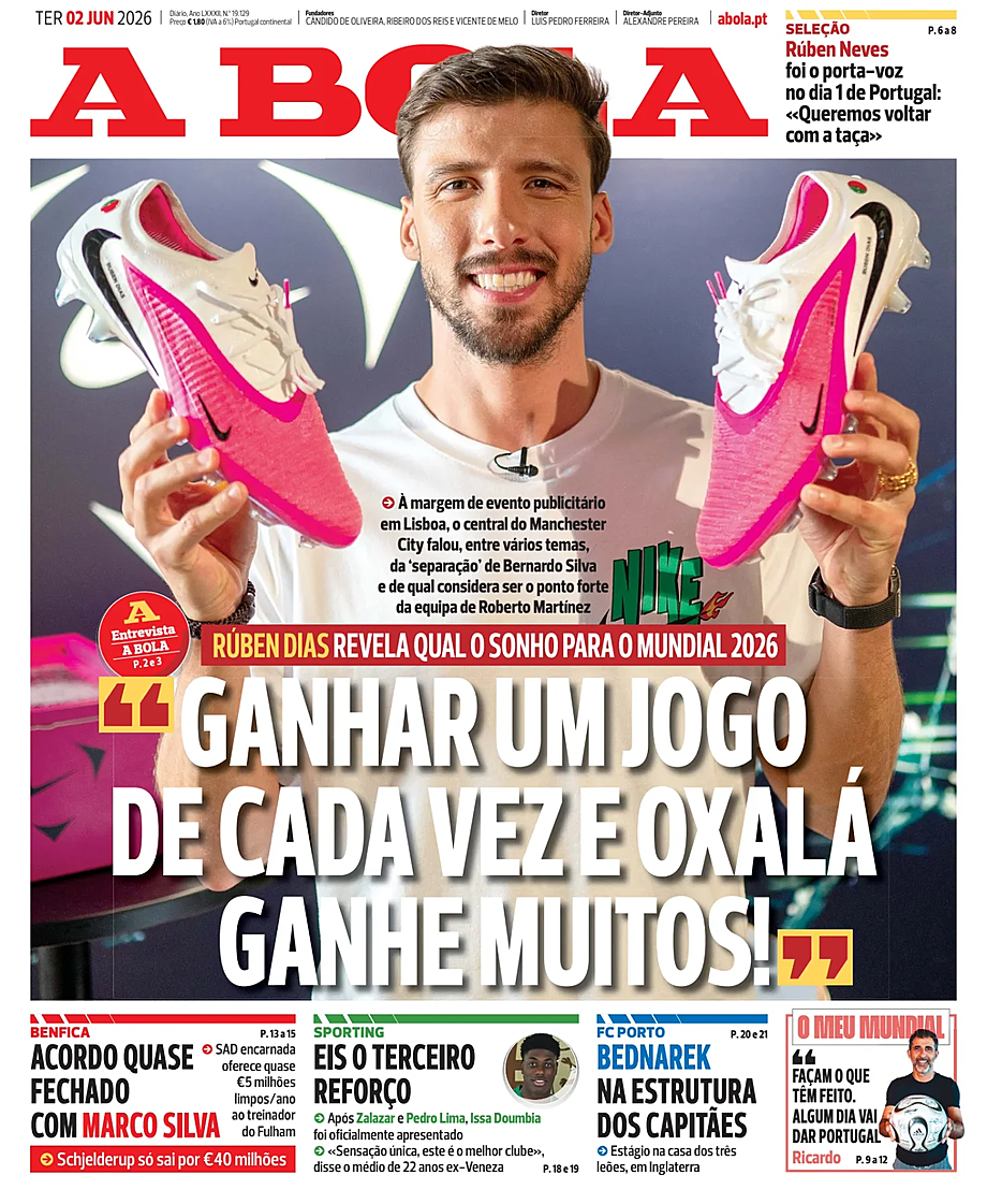 Capa de A Bola de Hoje - Títulos e Notícias