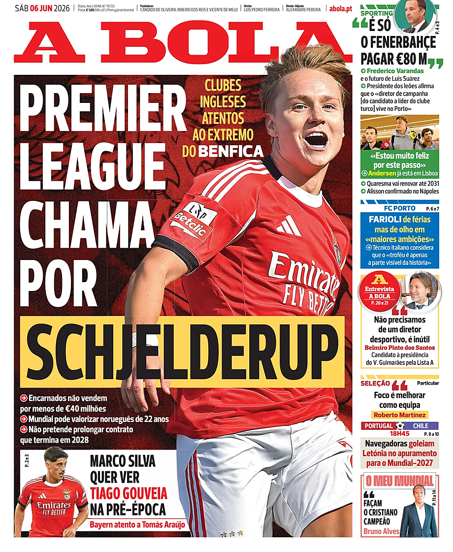 Capa de A Bola de Hoje - Títulos e Notícias