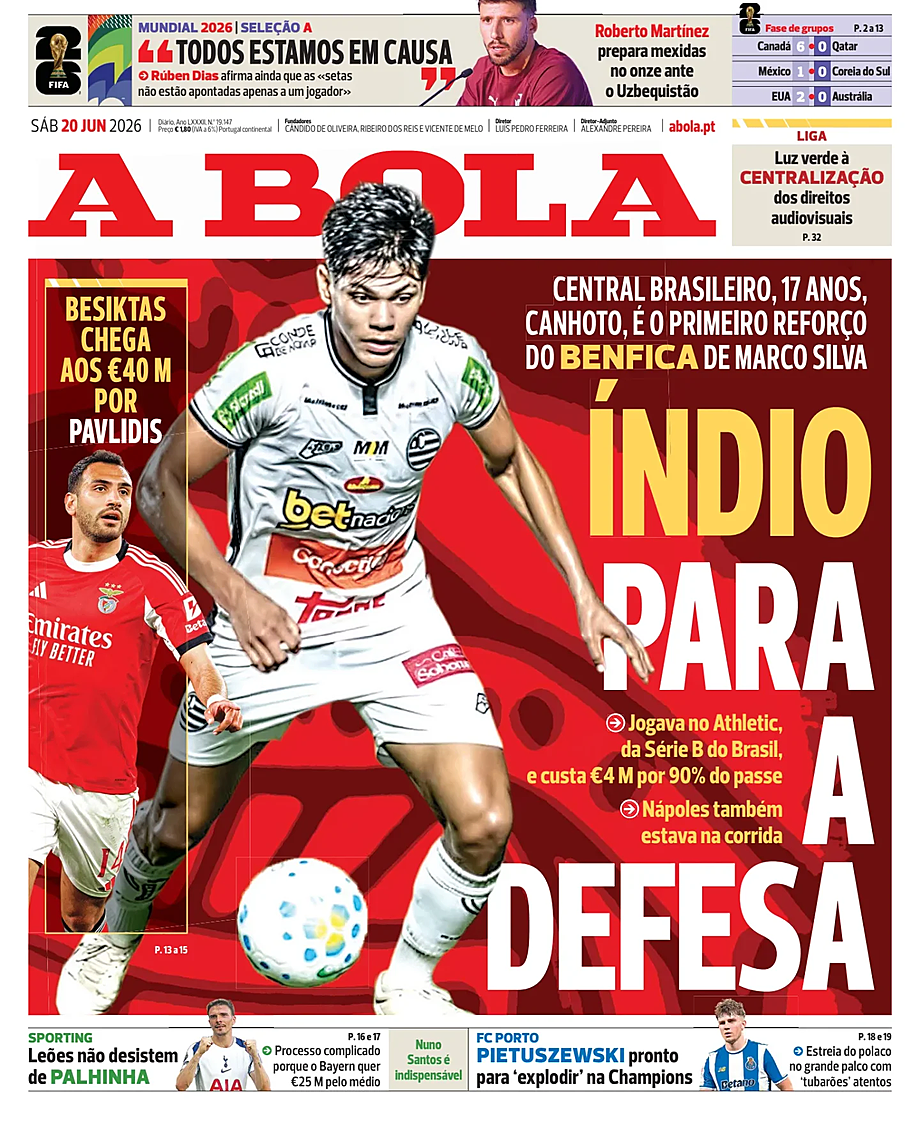 Capa de A Bola de Hoje - Títulos e Notícias