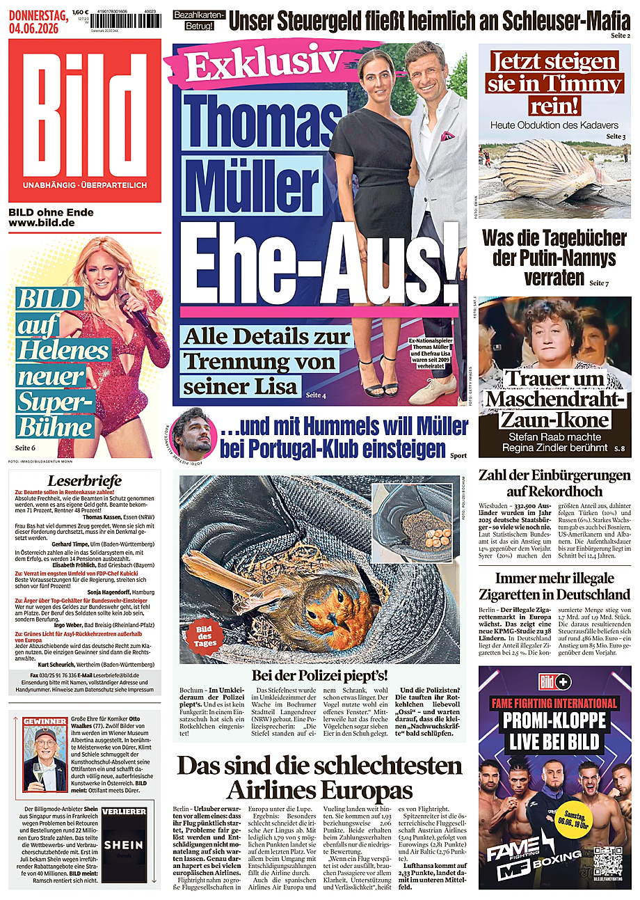 Titelseite von Bild heute - Schlagzeilen und Nachrichten