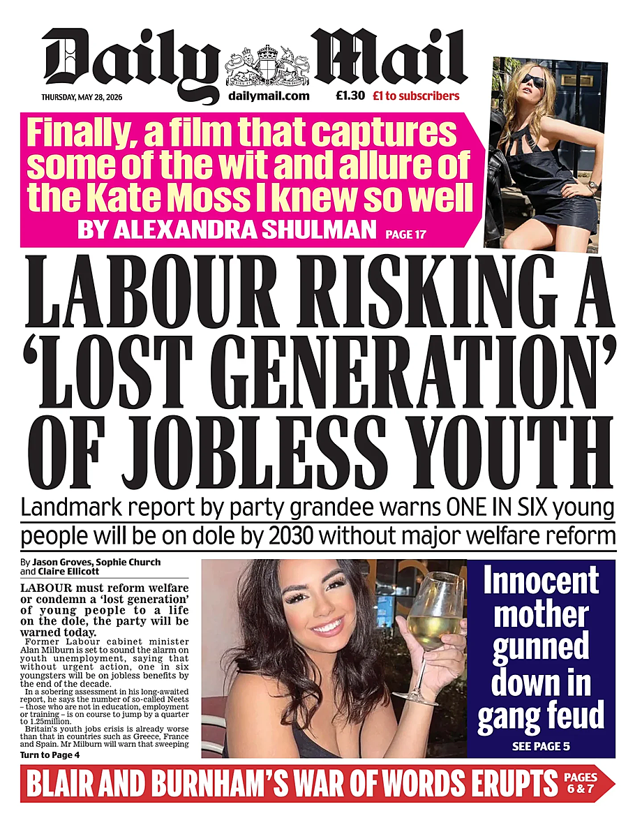 Daily Mail Front Page Today - Headlines and News