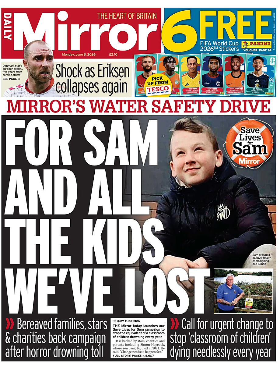 Daily Mirror Front Page Today - Headlines and News