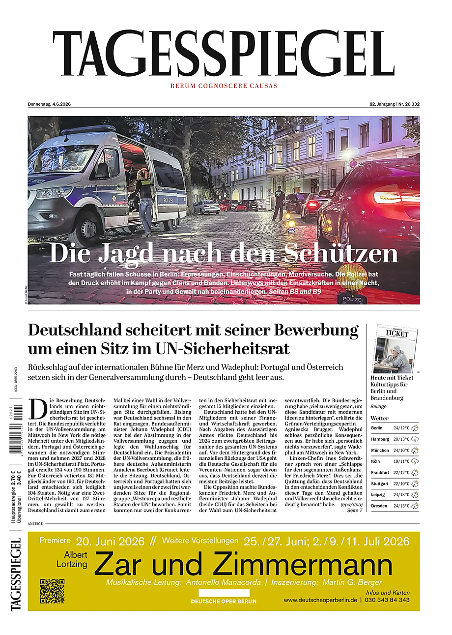 Titelseite von Der Tagesspiegel heute - Schlagzeilen und Nachrichten
