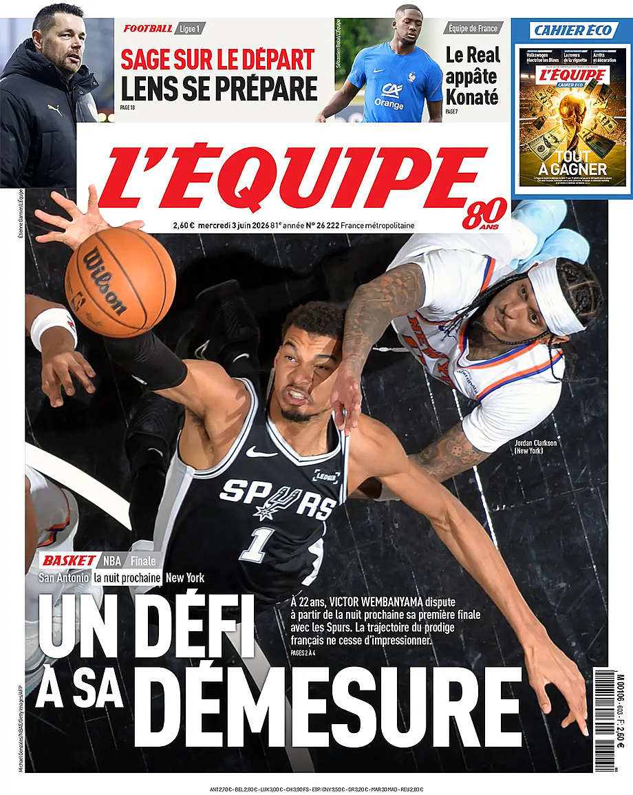 Une de L'Équipe du Jour - Titres et Actualité