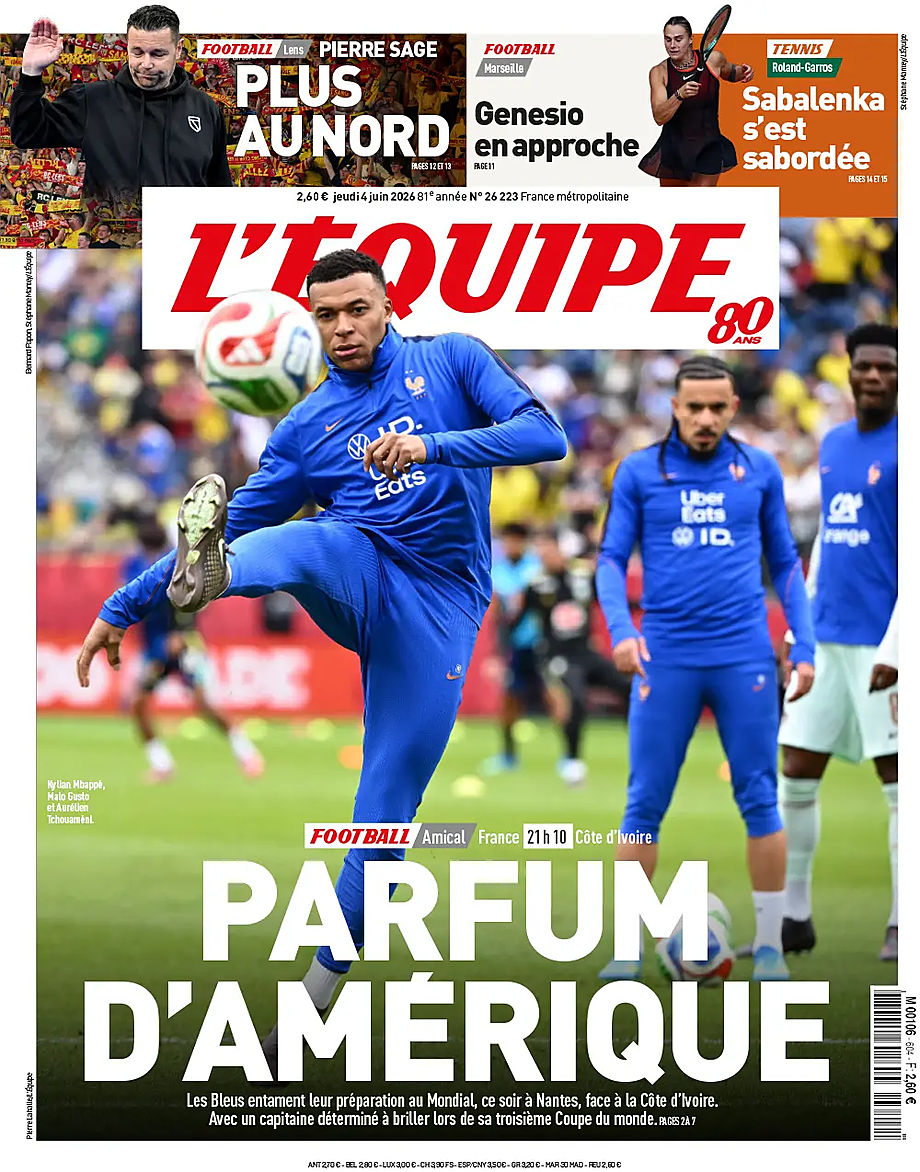 Une de L'Équipe du Jour - Titres et Actualité