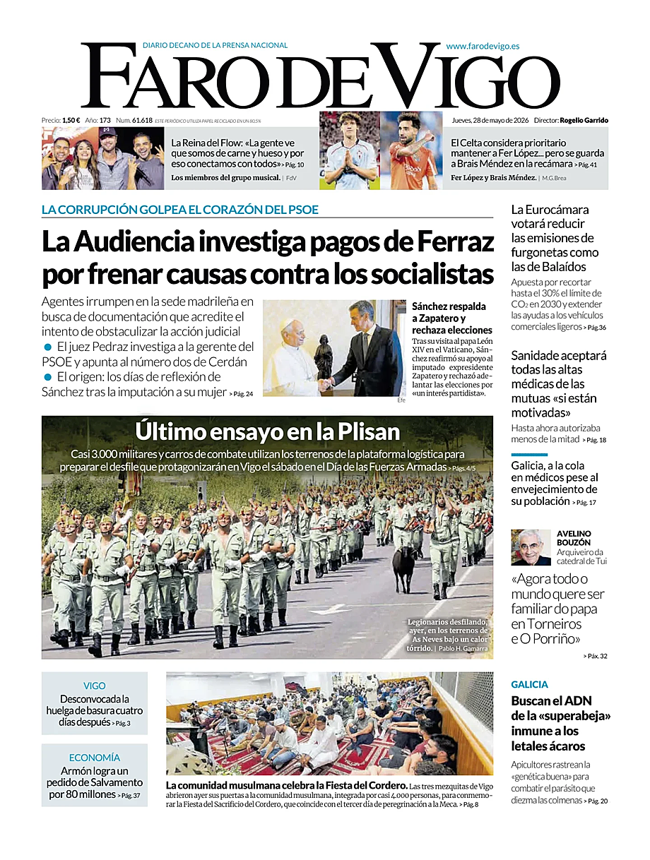 Portada Faro de Vigo de Hoy - Titulares y Noticias