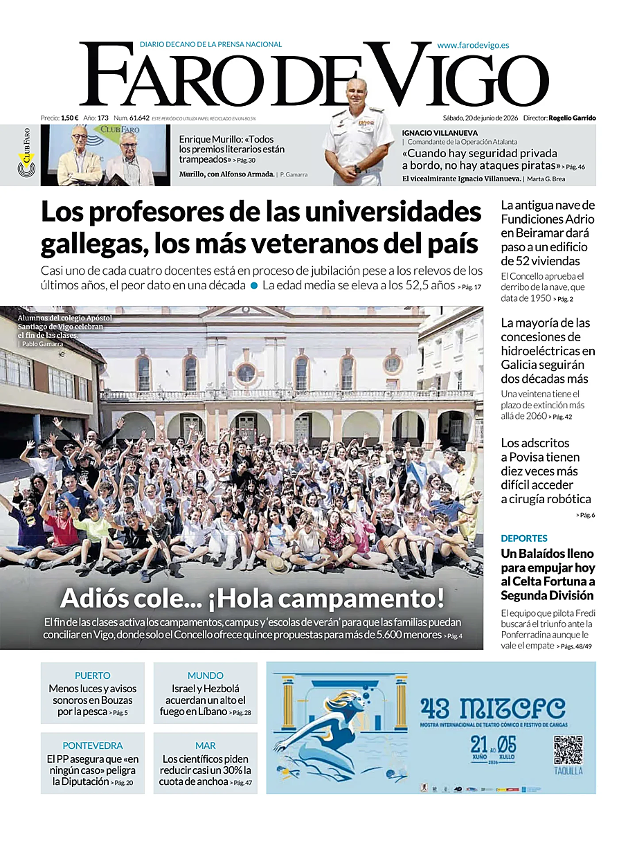 Portada Faro de Vigo de Hoy - Titulares y Noticias
