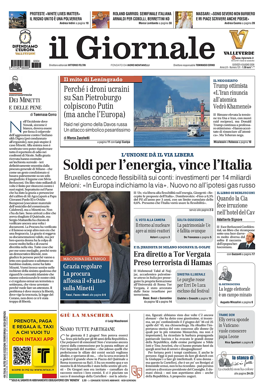 Prima Pagina Il Giornale di Oggi - Titoli e Notizie