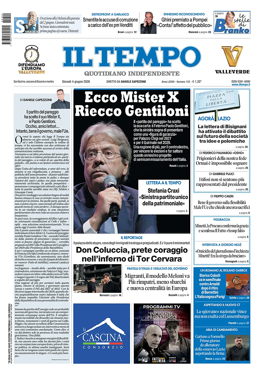 Prima Pagina Il Tempo di Oggi - Titoli e Notizie