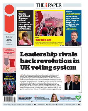The Independent Front Page Today - Headlines and News