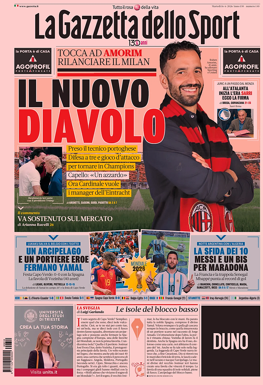 Prima Pagina La Gazzetta dello Sport di Oggi - Titoli e Notizie