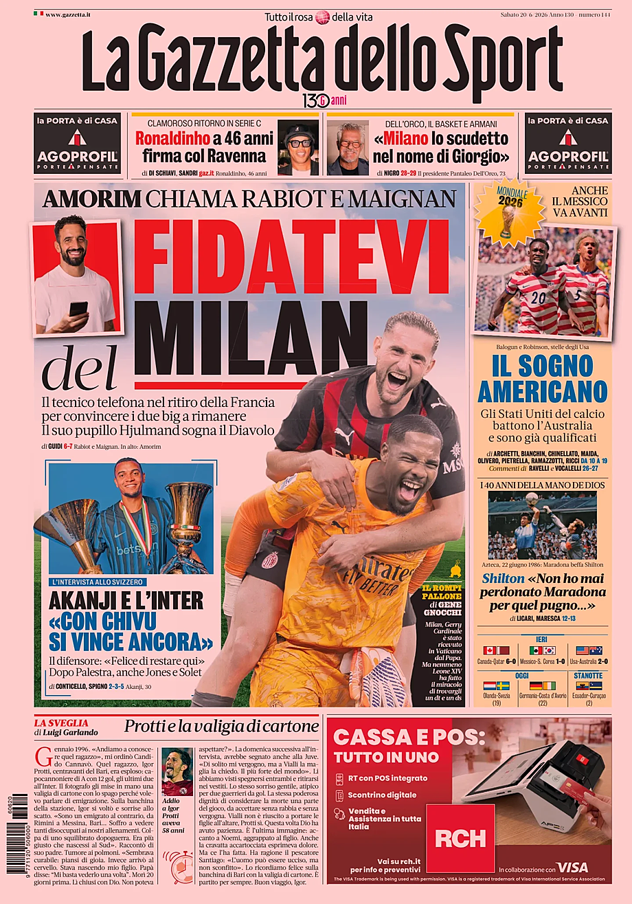 Prima Pagina La Gazzetta dello Sport di Oggi - Titoli e Notizie