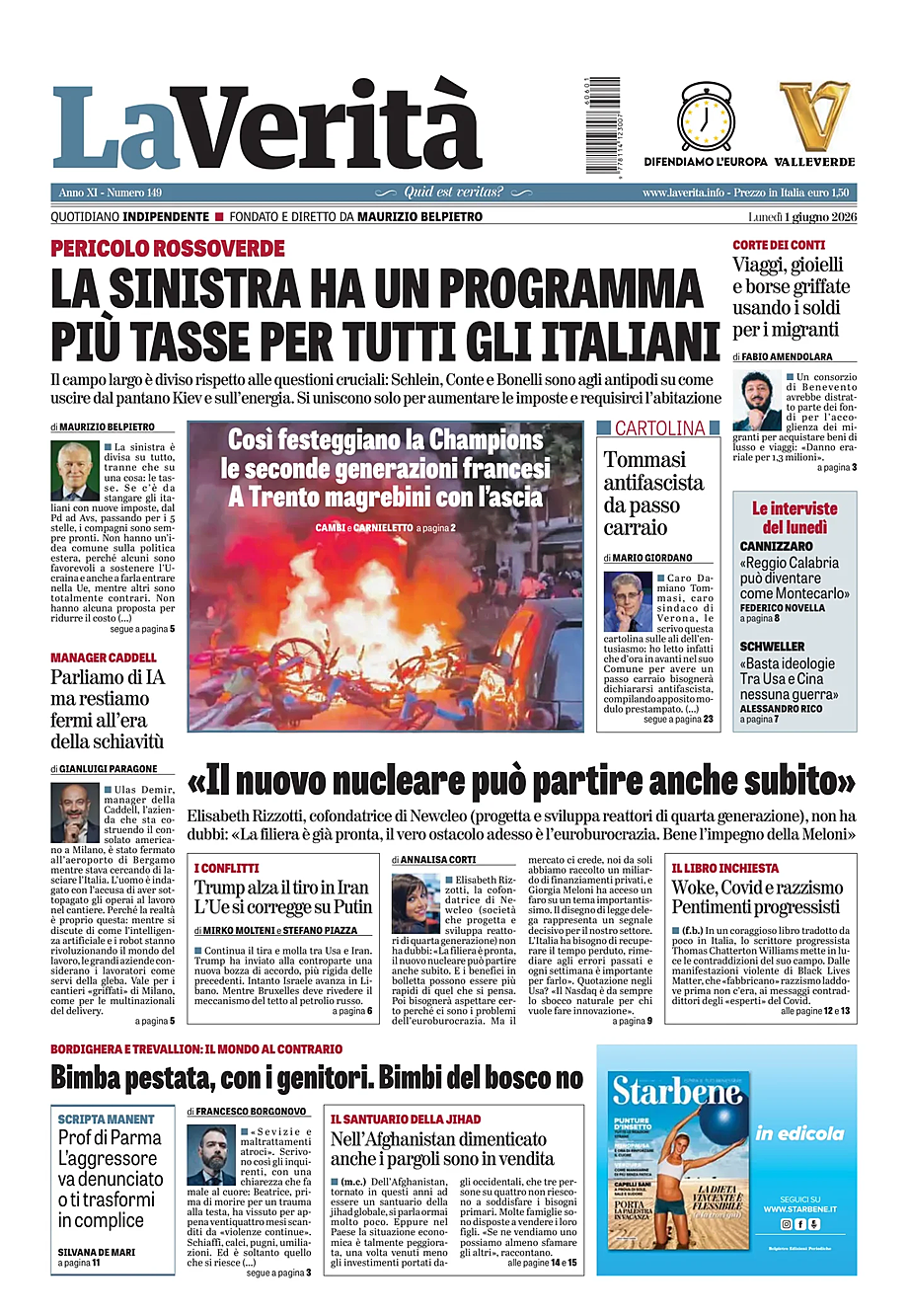 Prima Pagina La Verità di Oggi - Titoli e Notizie