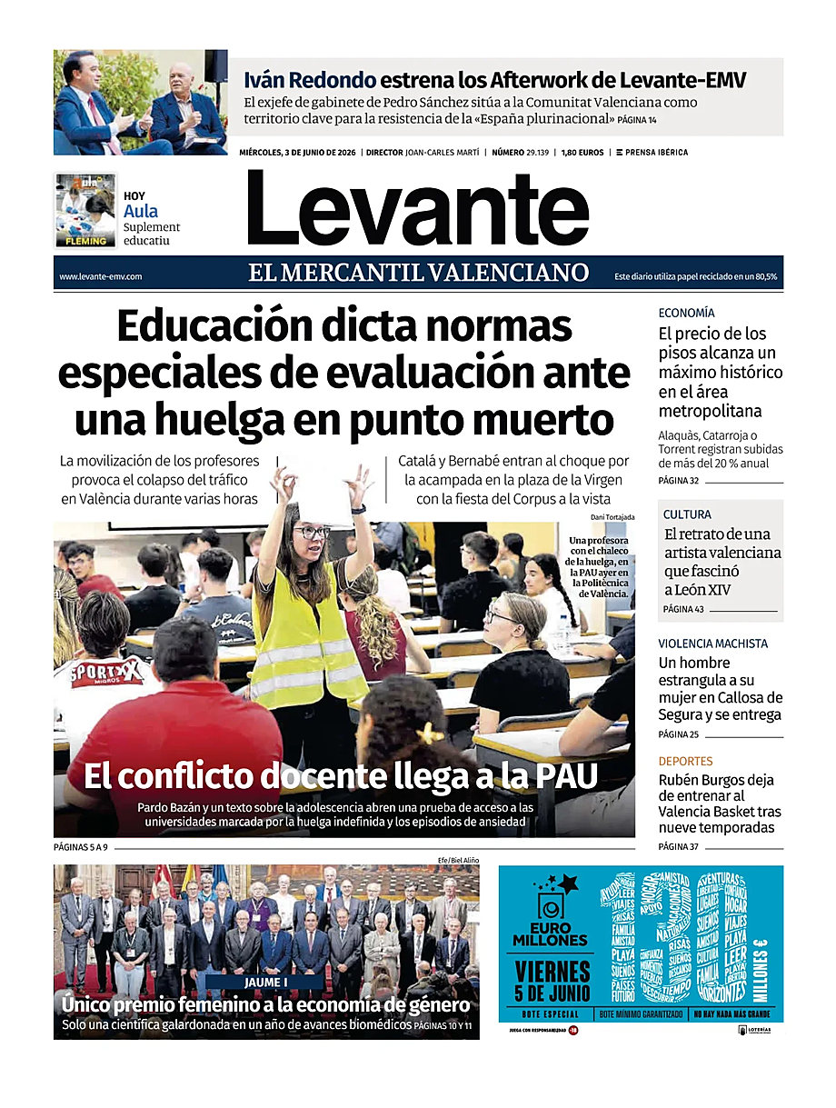 Portada Levante EMV de Hoy - Titulares y Noticias