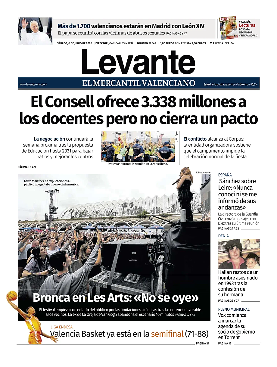 Portada Levante EMV de Hoy - Titulares y Noticias