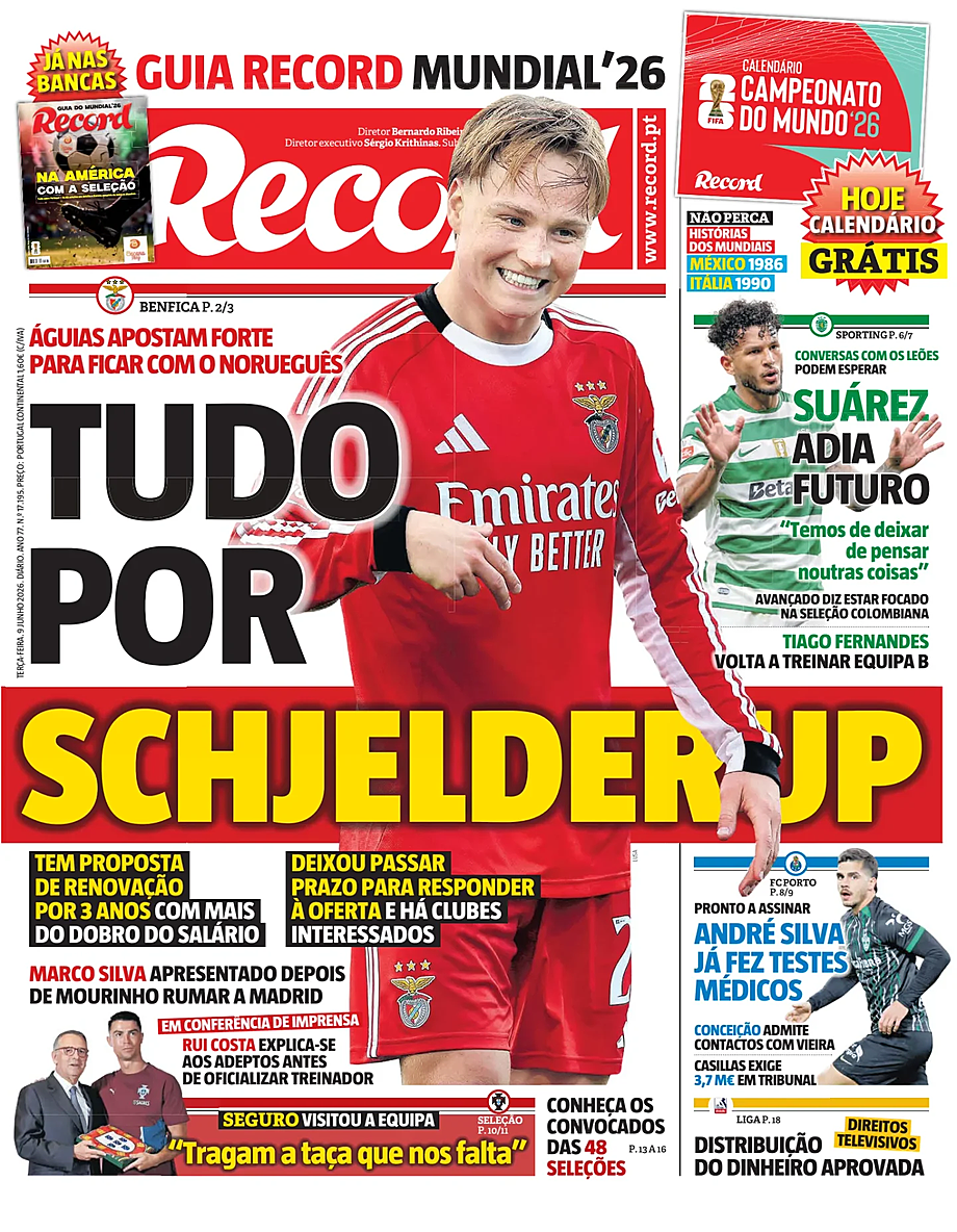 Capa de Record de Hoje - Títulos e Notícias